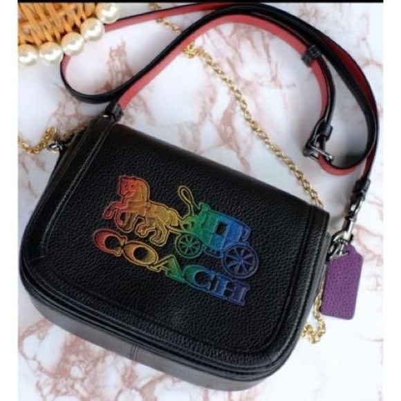 Coach | Bags | Coach Saddle Bag Black Leather Crossbody Pride Saddlebag ...